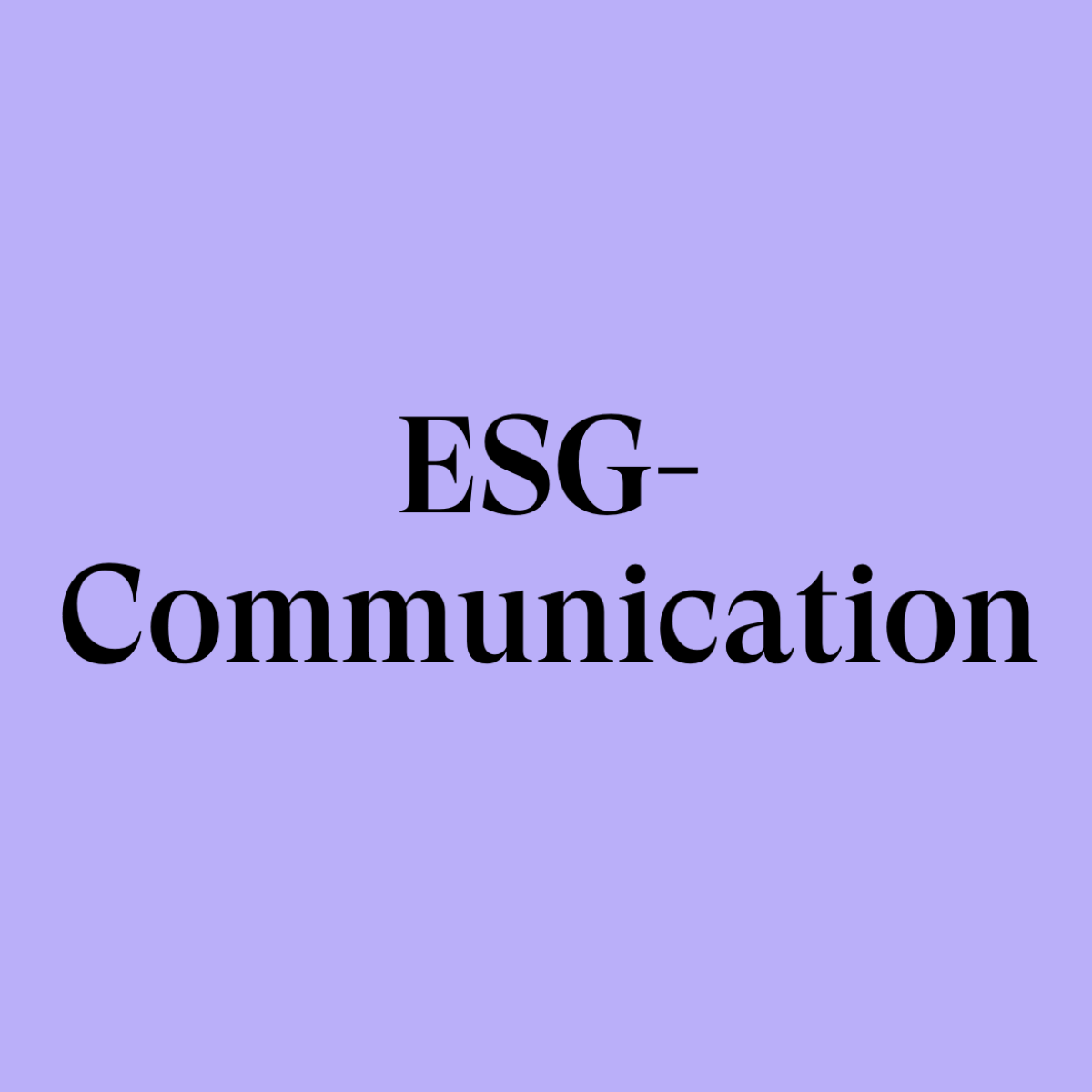 ESG-communication | Lead Agency